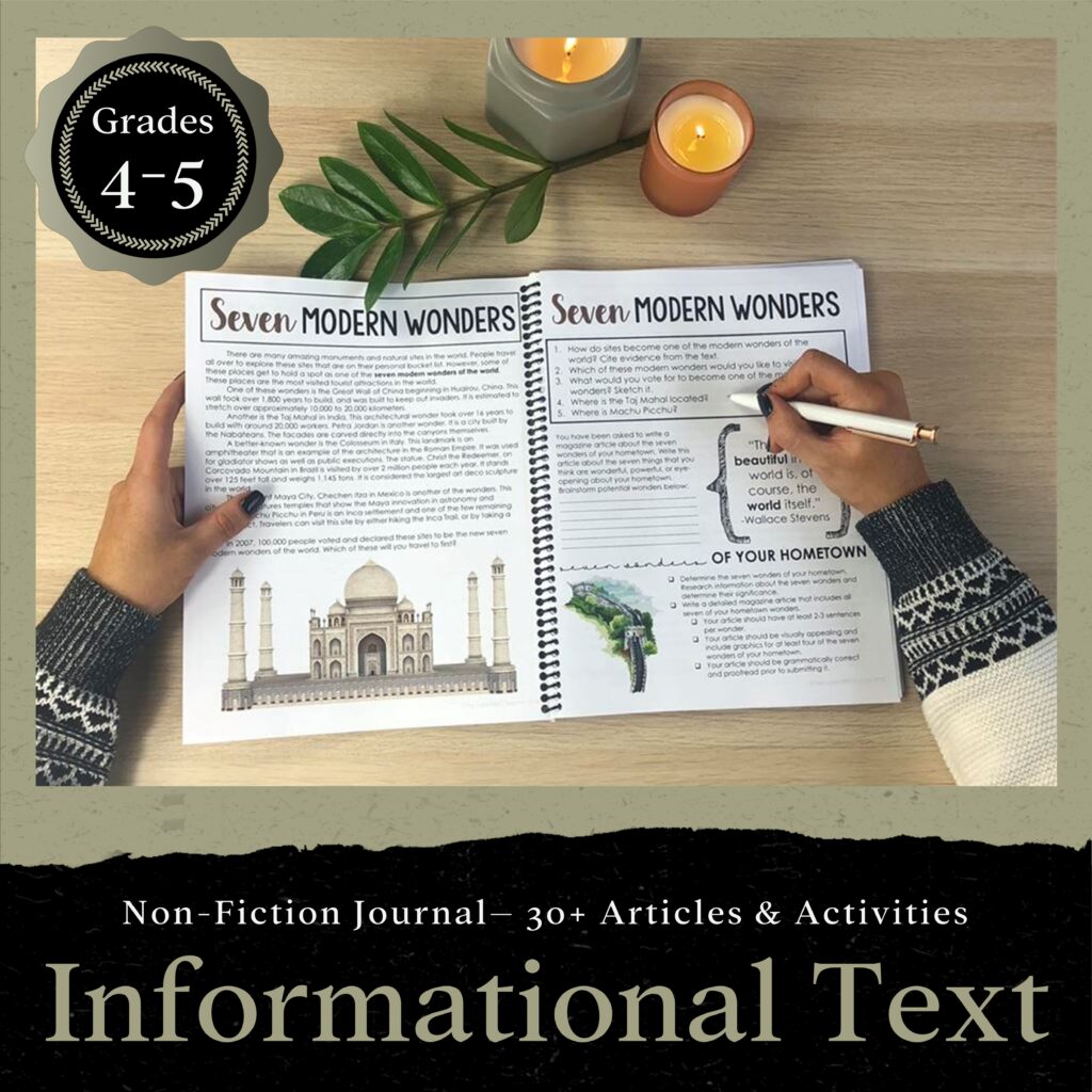 Informational Text Journal: 30+ Articles and Activities for Grades 4-5 ...