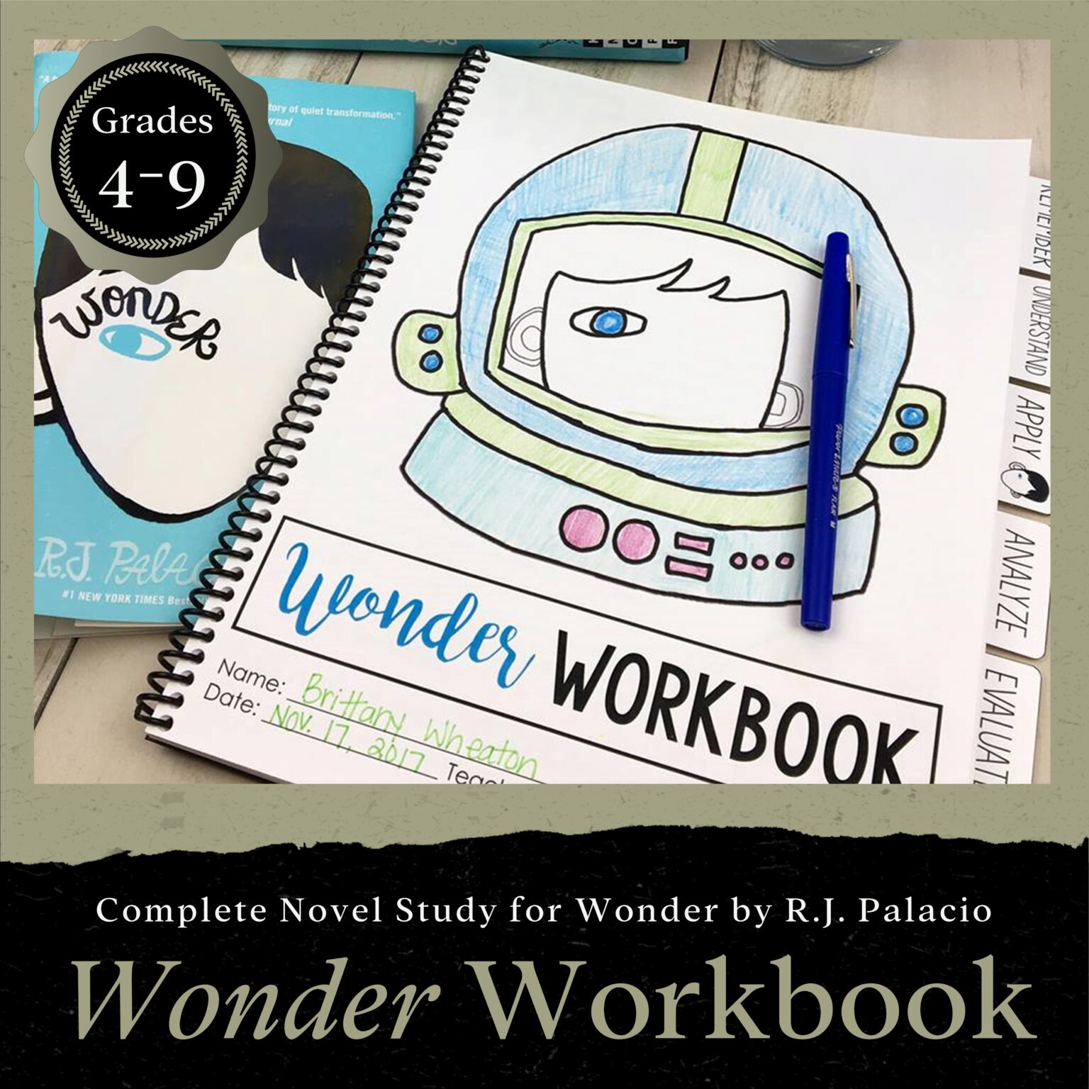 Wonder Novel Study & Workbook - The SuperHERO Teacher