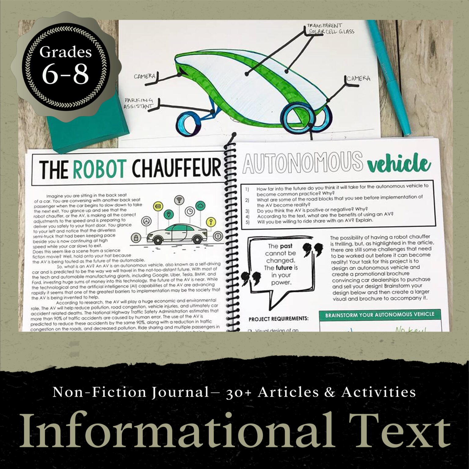 Informational Text Journal: 30+ Articles and Activities for Grades 6-8 ...
