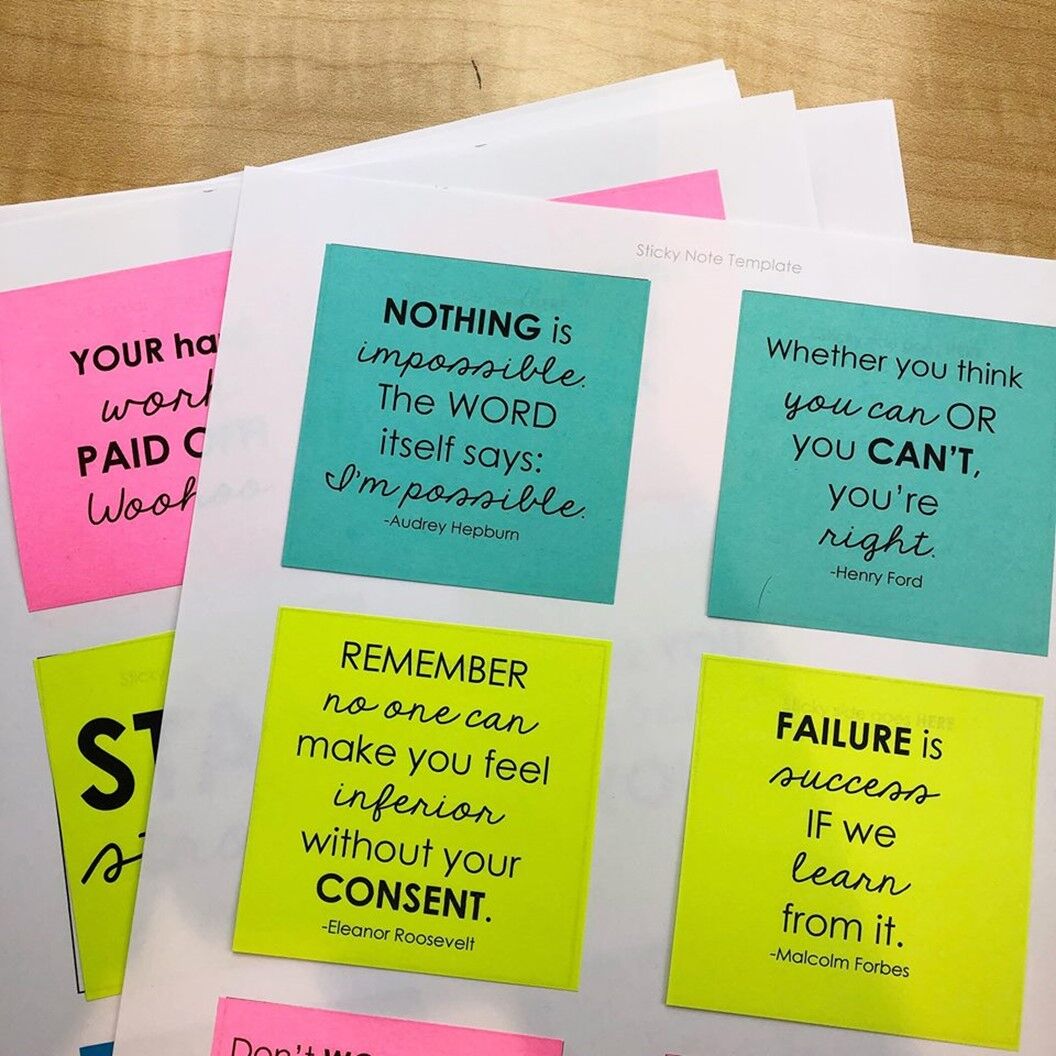 Inspirational Sticky Note Quotes Inspirational Sticky Note Quotes