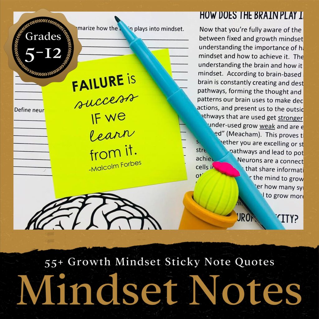 55 Growth Mindset Sticky Note Quotes: Motivate Students - The SuperHERO ...