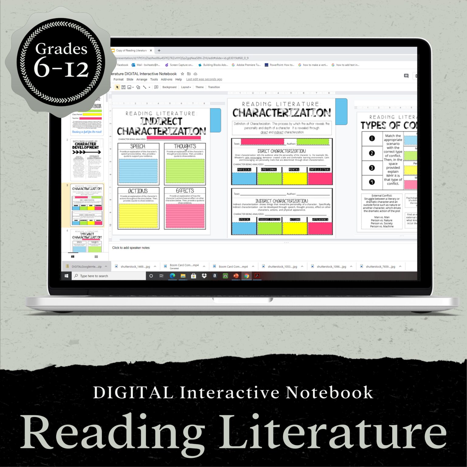 DIGITAL Google Drive Interactive Notebook: Reading Literature 6-12 ...