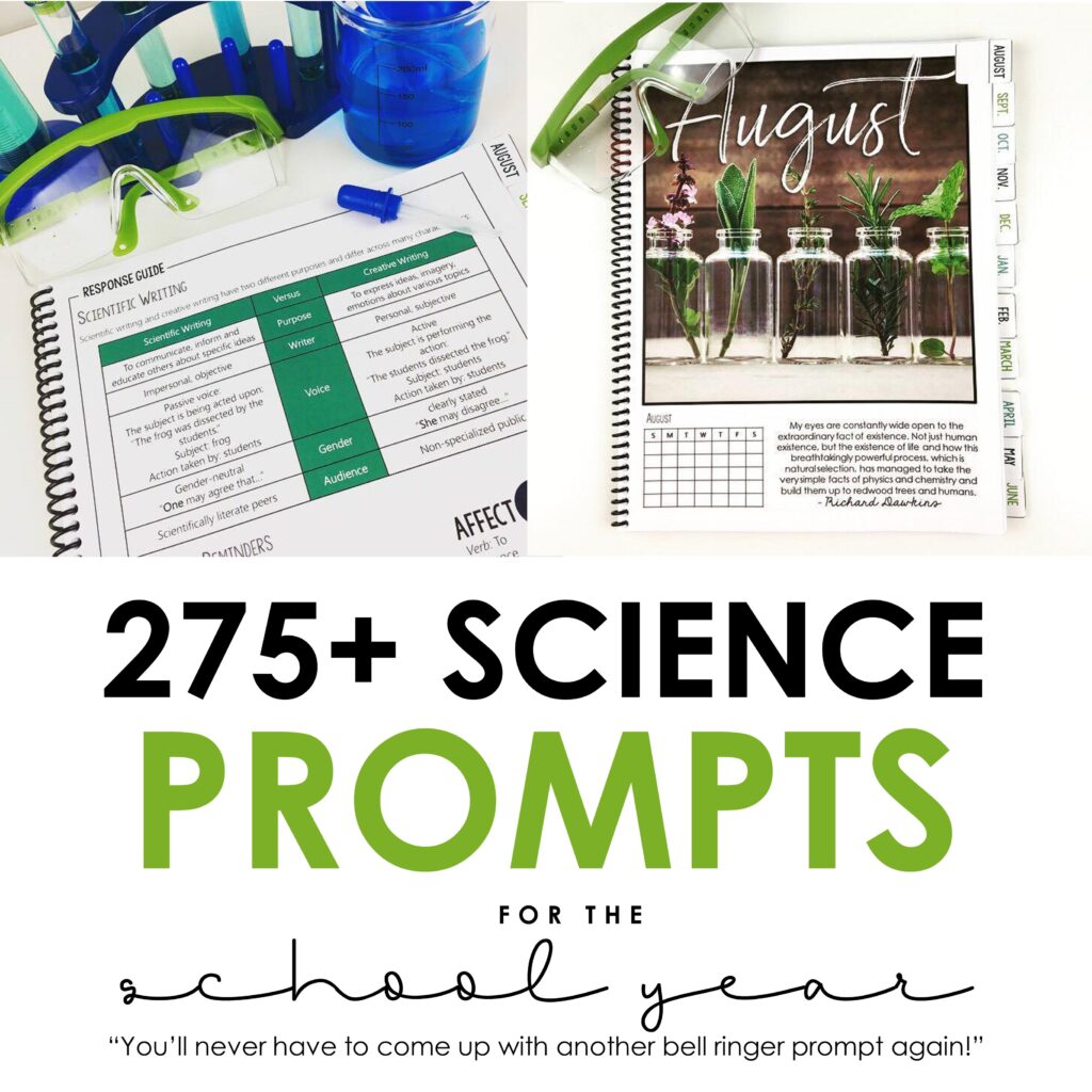 Science Bell Ringer Journal for the Entire School Year: Middle & High ...